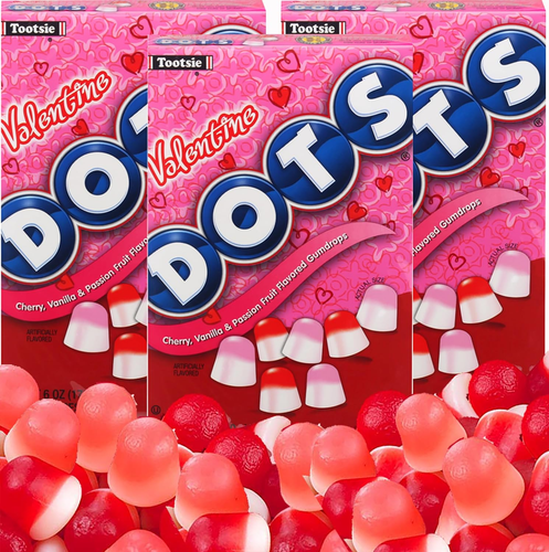 Valentine'S Day Tootsie Roll Dots Candy, 3 Count Theater Boxes, Red ...