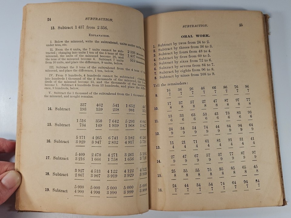 Antique School Book 1892 Mathematics Arithmetic Book | eBay