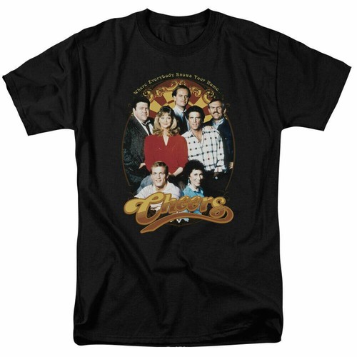 Cheers Group Shot T Shirt Mens Licensed Classic TV Merchandise Black | eBay