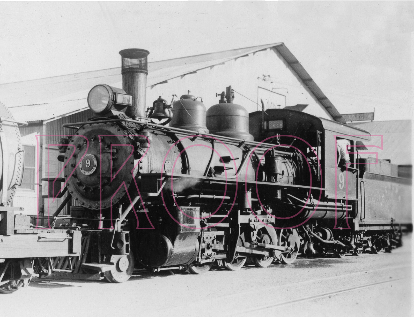 Nevada County Narrow Gauge (NCNGRR) Engine 9 at Grass Valley - 8x10 ...