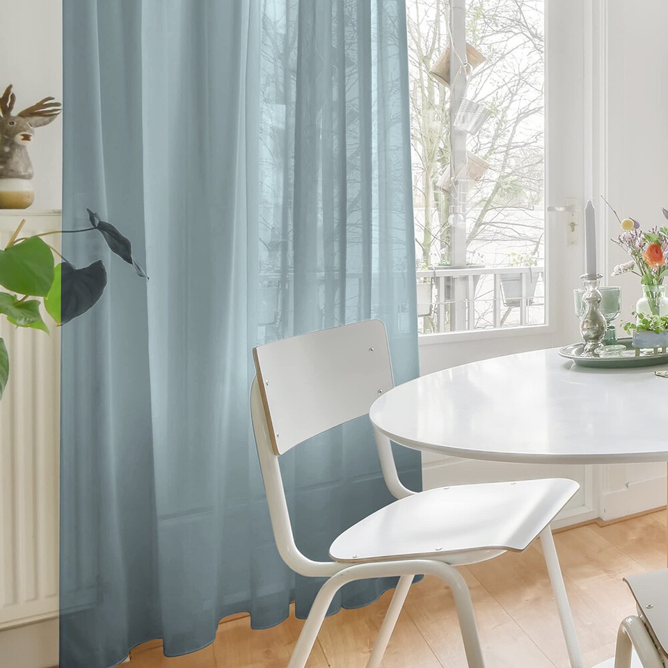 1/2 Panels Voile Eyelet Ring Top Curtains - Net Voile Sheer Curtain ...