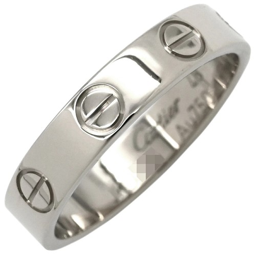 CARTIER Ring Love Ring Small Model K18WG Silver #48 LOVE Ring Au750 18K ...