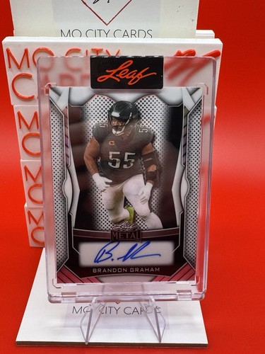 BRANDON GRAHAM 2025 Leaf Metal ON CARD Auto Autograph Super Bowl White ...