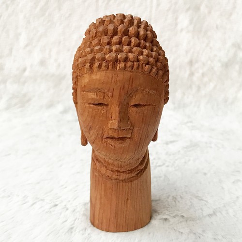 Japanese Carved Wooden Figurehead Vintage Buddhist Jizo Doll Monk ...