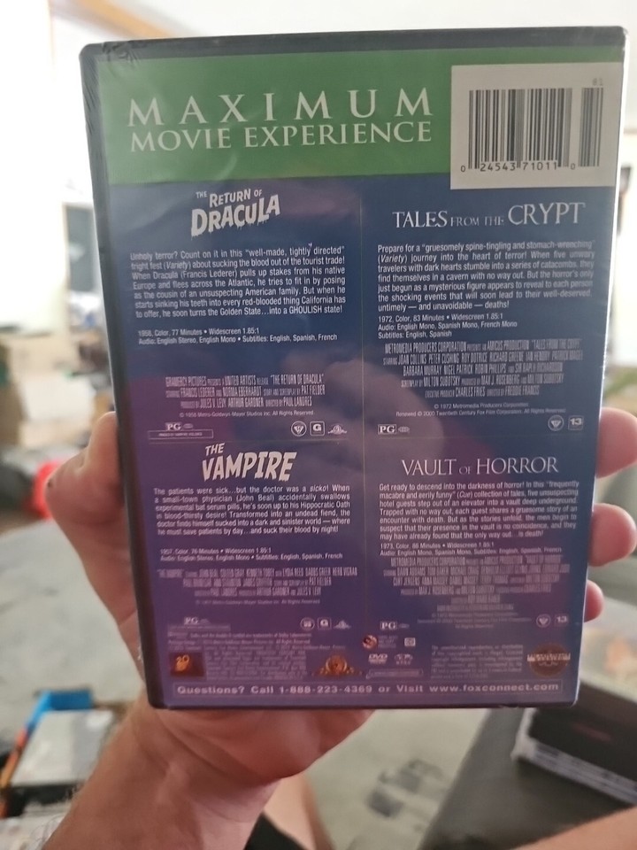 Return of Dracula Tales From The Crypt Vampire Vault Horror 4 Film DVDs ...