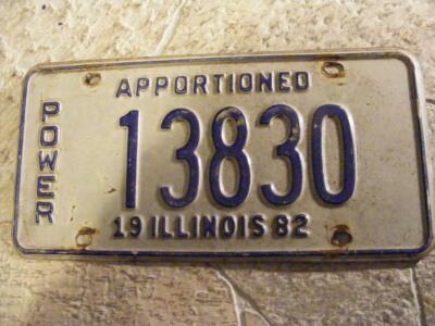 1988 ILLINOIS STATE LICENSE PLATE CAR TAG 13830 APPORTIONED POWER YEAR ...