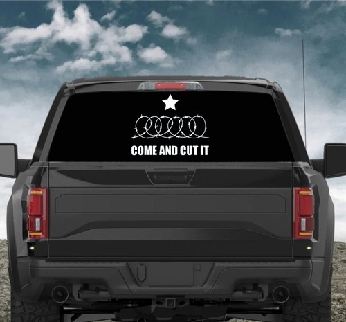 Come And Cut It Texas Razor Wire Fence Border Crisis Vinyl Decal ...