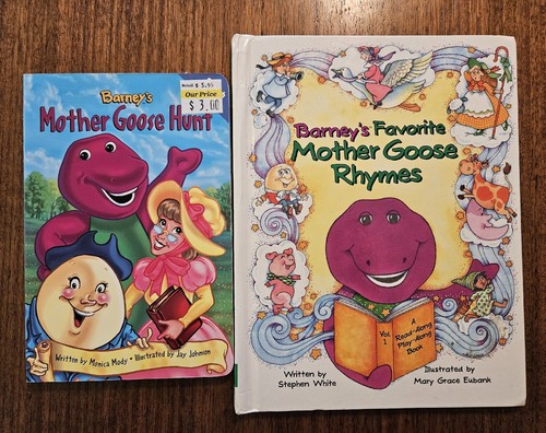 Lot Of 2 Barney Books Mother Goose Rhymes And Hunt Picture Find ...