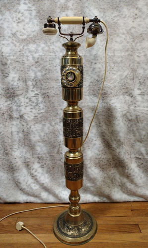 Antique Art Deco French Rotary Majesty Brass Tall Dial up phone ...