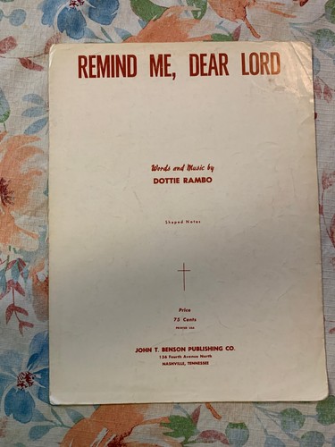 1966 "Remind Me, Dear Lord" Sheet Music By Dottie Rambo | eBay