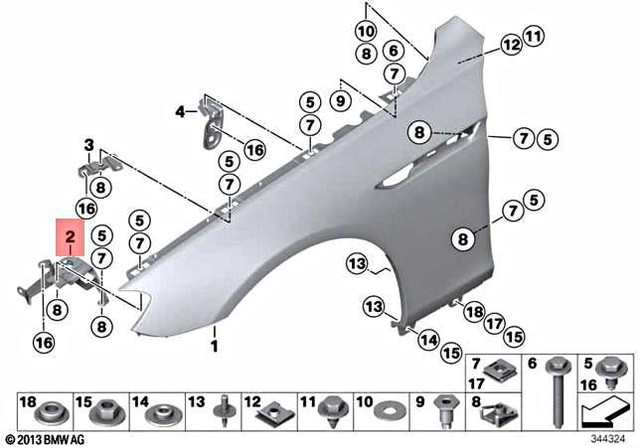 Genuine BMW OEM 41357230584 Side Panel Bracket Front Right 1 for sale ...