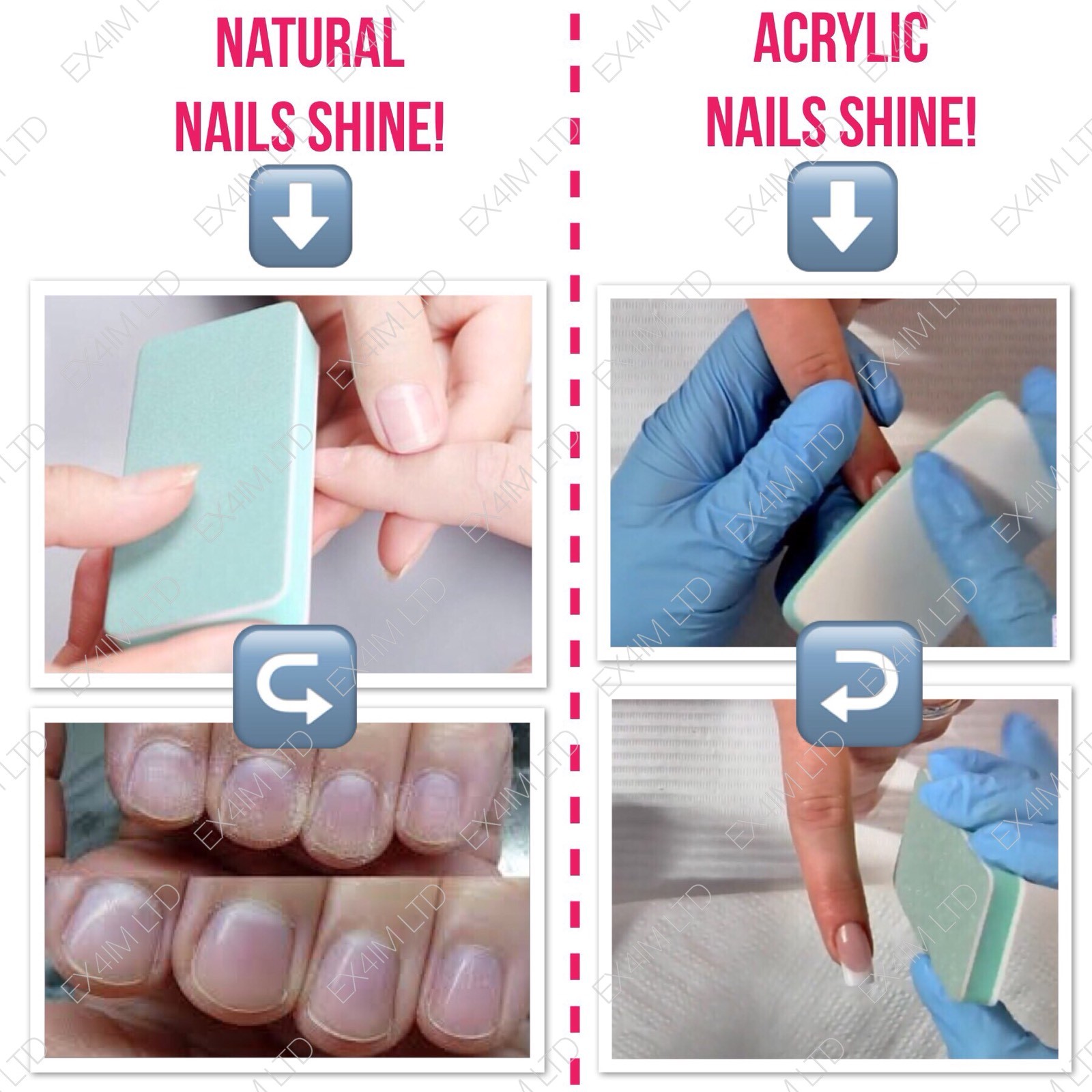 1pc NAIL FILE SHINING BUFFER 2 WAY Polishing Block Smooth Shine Buff ...