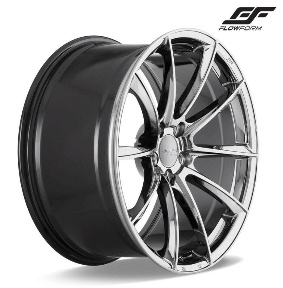 20x9 inch Ace Custom Alloy AFF05 Black Chrome Concave 10 Spoke Aluminum ...