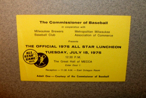 1975 MLB All Star Game Milwaukee Brewers July 15 Luncheon Reception ...