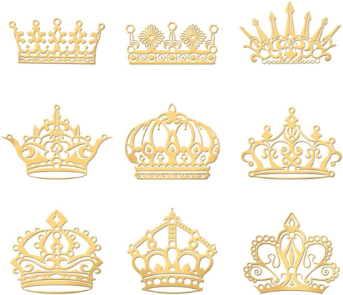 1.6X1.6 Inch Crown Pattern Metal Stickers - Vintage Self Adhesive Gold ...