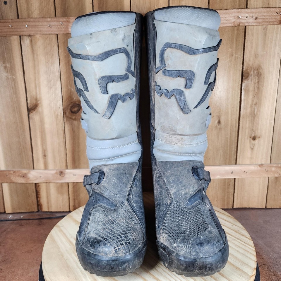 Fox Racing Comp X Motocross Dirt Bike Boots Mens 10 Gray Black EU 44 MX ...