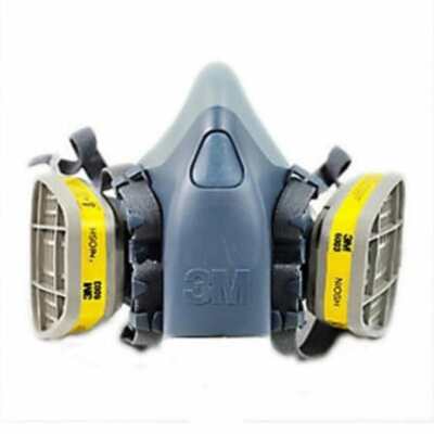 3M 7502 Half Face Mask Respirator & 2- 6003 Organic Vapor Acid Gas ...