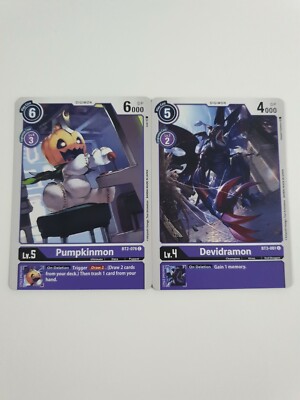 Digimon TCG - Pumpkinmon BT2-076 & Devidramon BT3-081 | eBay Australia