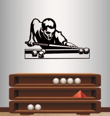 Vinyl Decal Billiards Pool Cue Man Player Snooker Club Wall Art Sticker ...