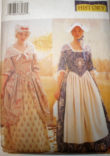Sewing Pattern 3071 Colonial Prairie Frontier Top Skirt Bonnet Costume ...
