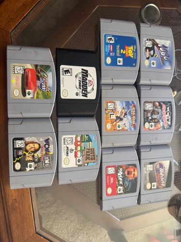 Nintendo 64 N64 lot of 10 video game authentic good shape carts sports ...