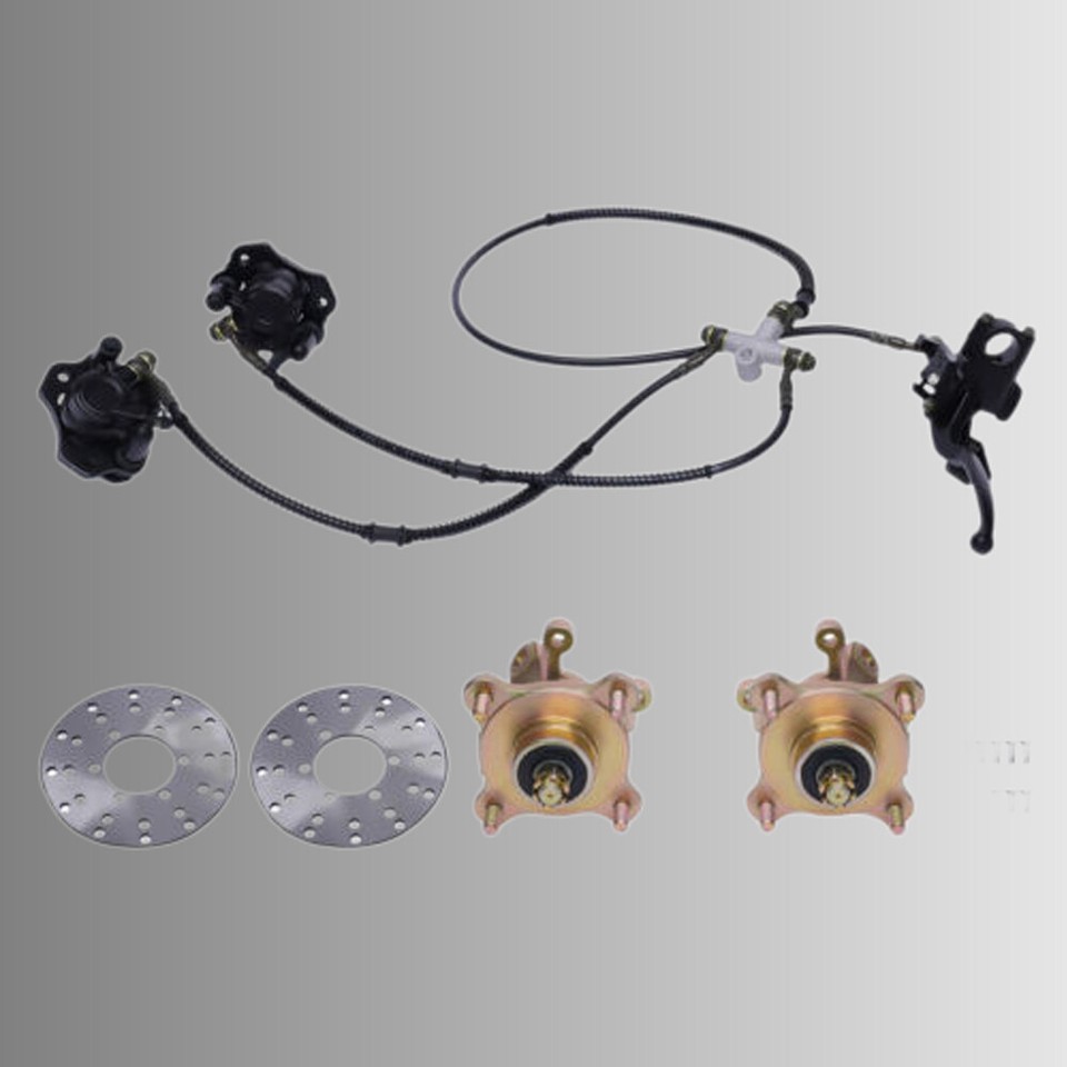 ATV Front Wheel Rim Hub + Steering Spindle +Brake Disc Rotor for Quad ...