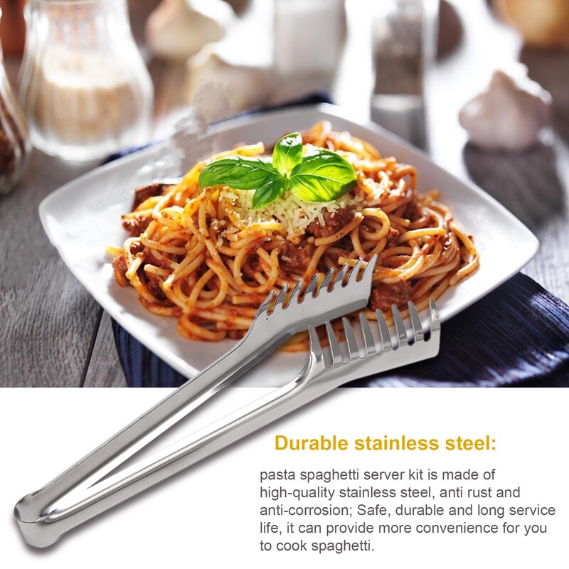 2 StüCk Edelstahl Spaghetti Server Set, Edelstahl Spaghetti Pasta Tong ...