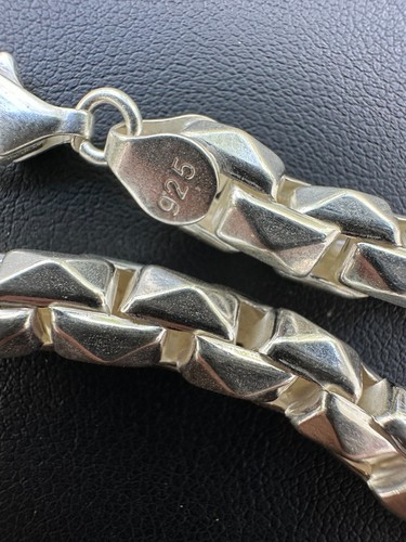 8mm 925 Sterling Silver Men Diamond Cut Rolo Hermes Link Chain Necklace Bracelet | eBay