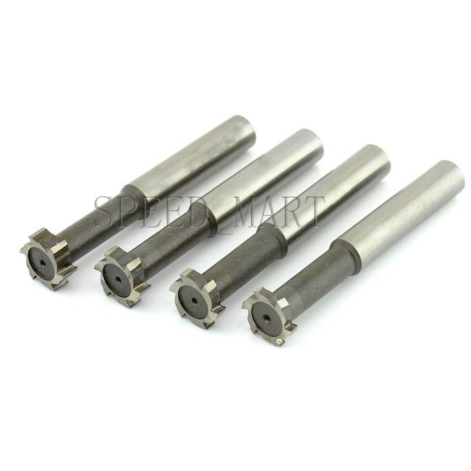 12mm Cutting Diameter 2mm Slot 6 Flute HSS T-Slot cutter shank End mill ...