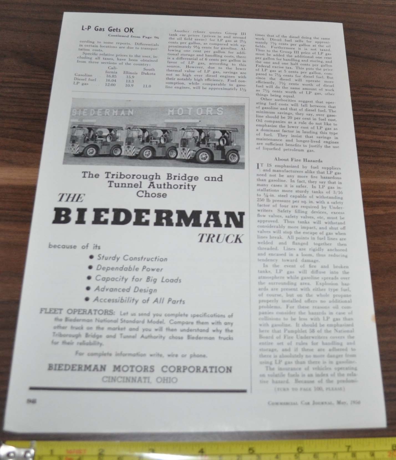 1950 Brown Trailer Truck Ad Tractor Biederman Triborough Tunnel | eBay