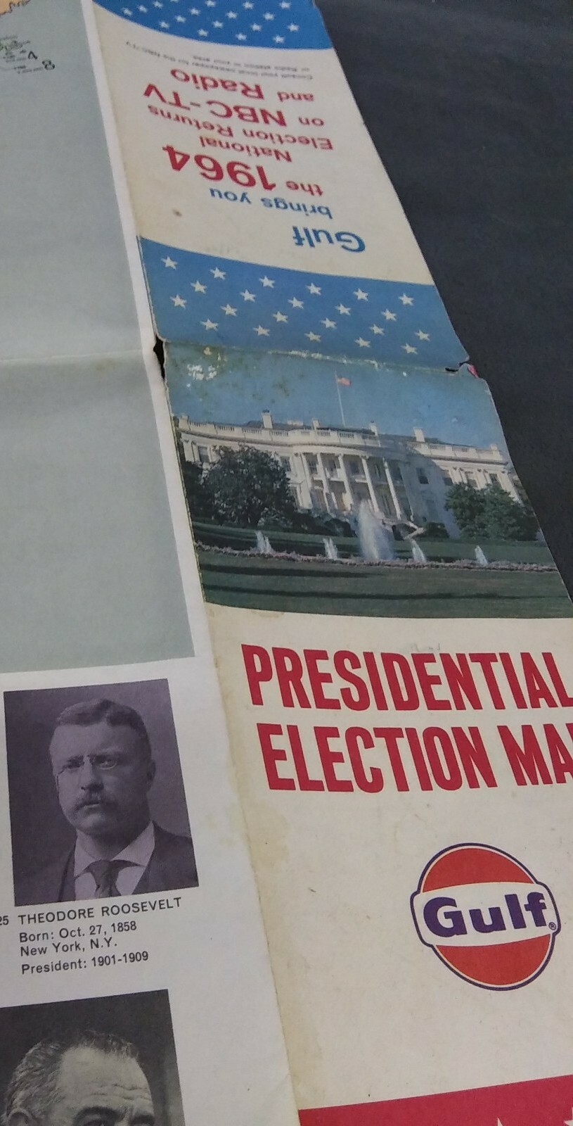 1964 GULF OIL Presidential Election Map Lyndon Johnson versus Barry ...