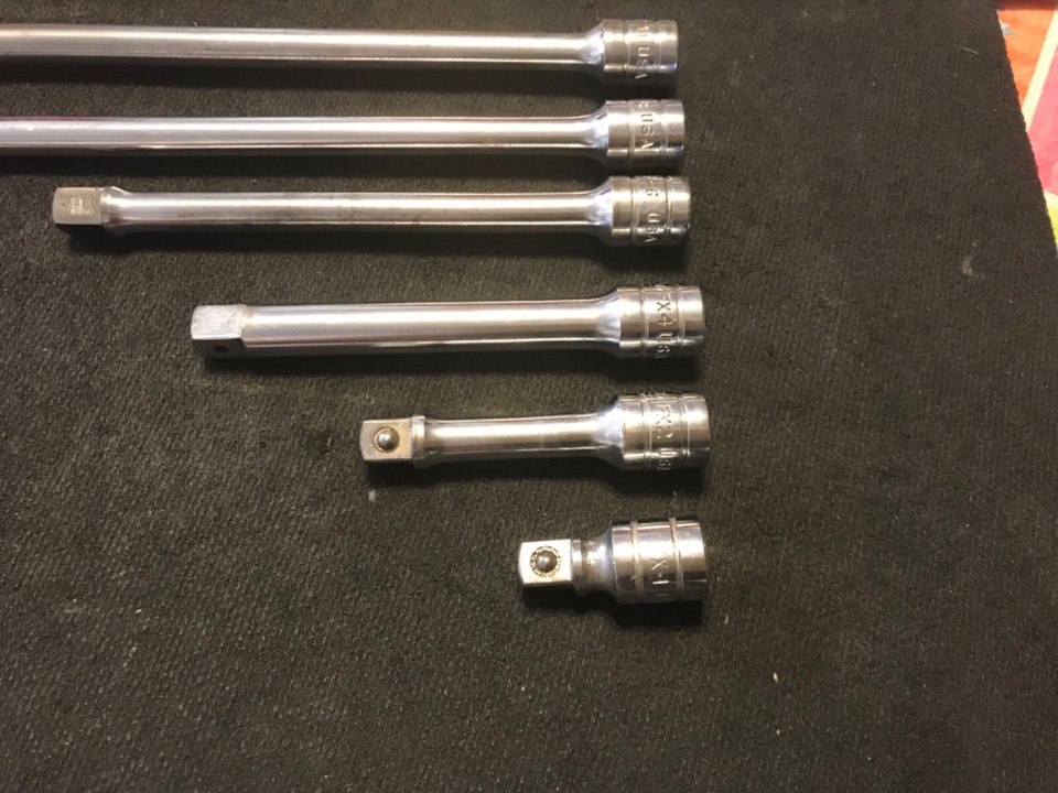 6 Piece Snap On Tools 3/8” Drive Extension Set 1-1/2”, 3”, 4-1/2”, 6 ...