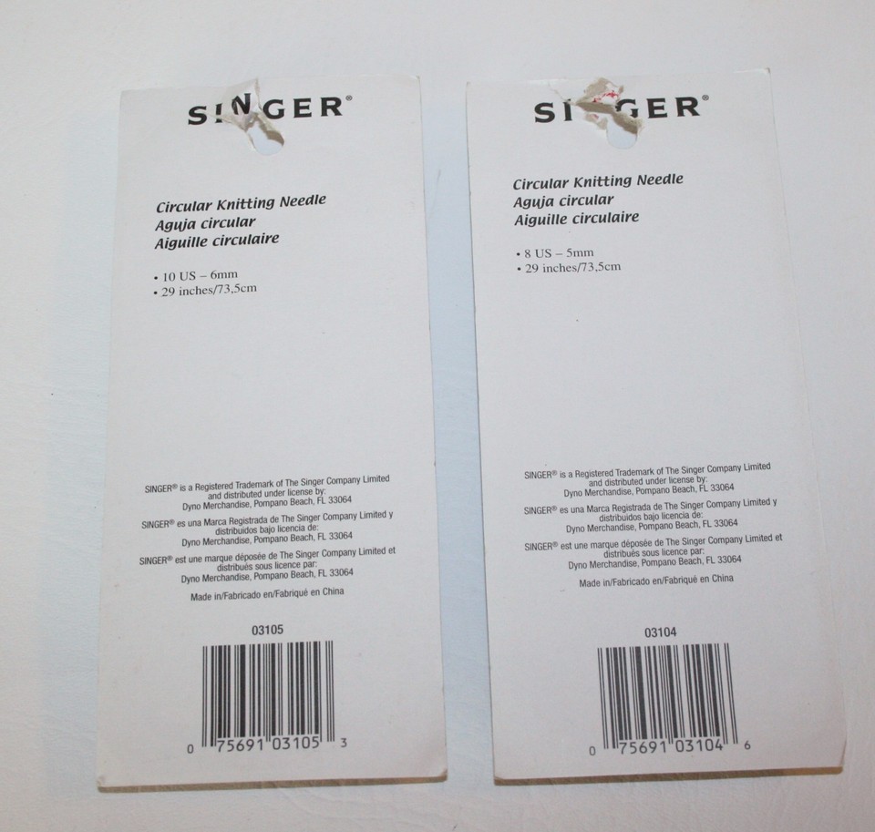 Singer Circular Knitting Nook needles 8 and 1 US 29 inches new Metal | eBay
