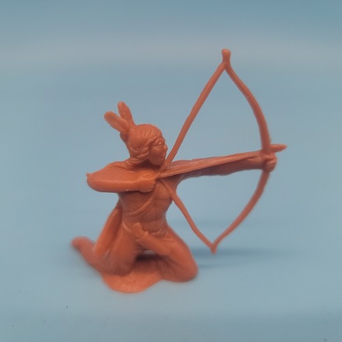 Marx Vintage 54mm Stockade Indian Kneeling Shooting Bow Red Brown ...