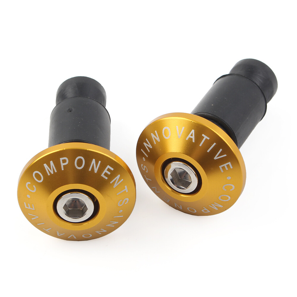 Pair Motor Gold 7/8'' Handle Bar End Cap Handlebar Grips Cap Plugs Dirt ...