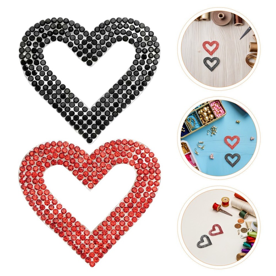 12 Pcs Love Clothing Box Decoration Decorative Rhinestone Patches DIY ...