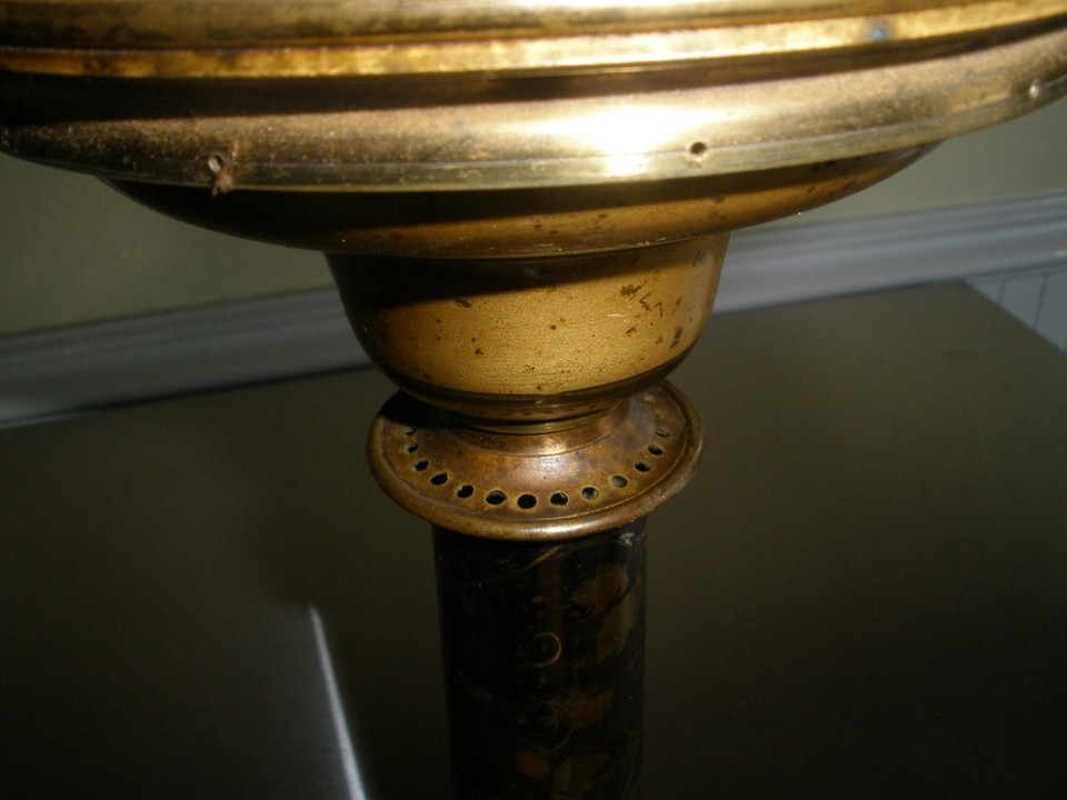 Antique Cornelius & Co Astral Oil Lamp w Wheel Cut Shade Unusual ...