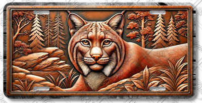 Fearless Bobcat License Plate – Rustic Woodland Wildlife Car Tag – LP ...