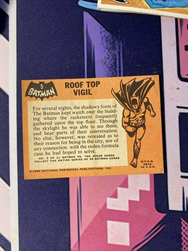 1966 Topps Batman Black Bat Card #5 Roof Top Vigil | eBay