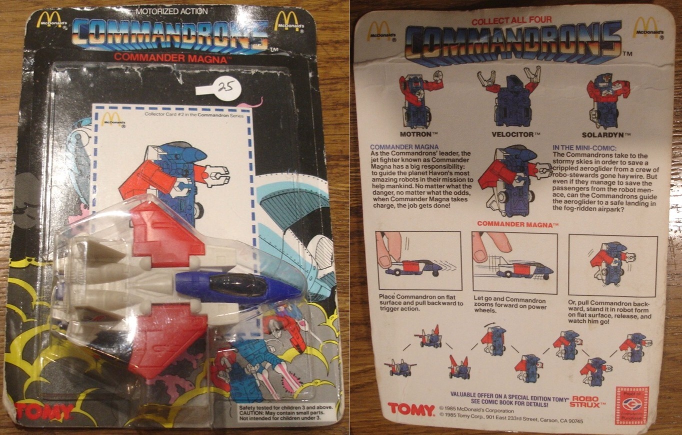 McDONALDS COMMANDRONS COMMANDER MANGA VEHICLE ACTION FIGURE MINT ON ...