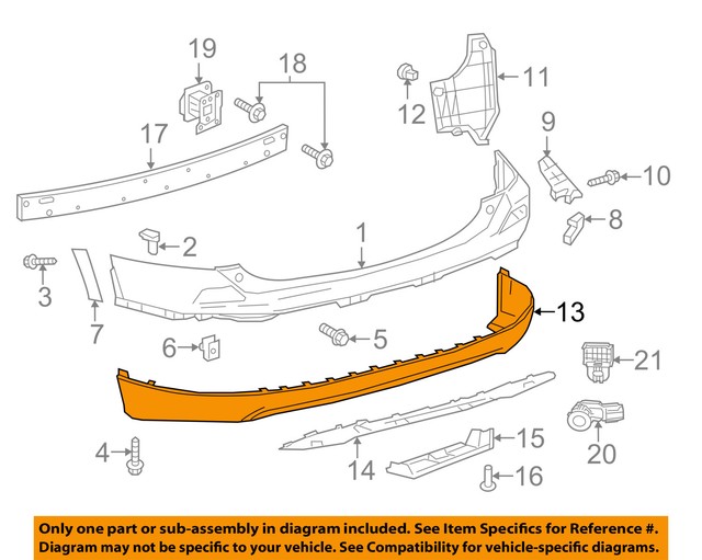 2016-2018 Toyota Rav4 Rear Bumper Lower Cover 521690R010 OEM for sale ...