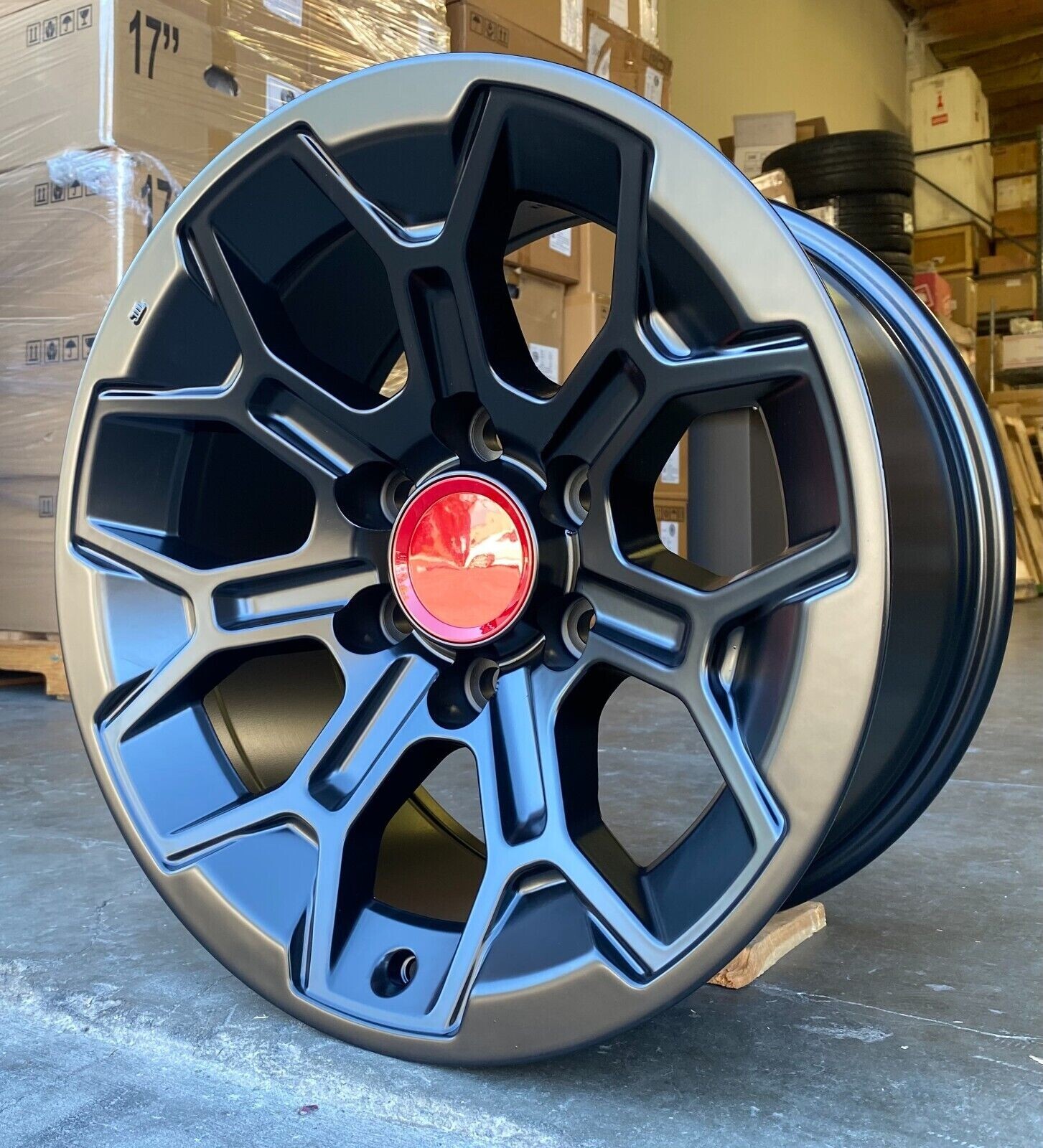 17x8 Wheels For Toyota 4Runner Tacoma FJ 17" 6x139.7 +5 Matte Black ...