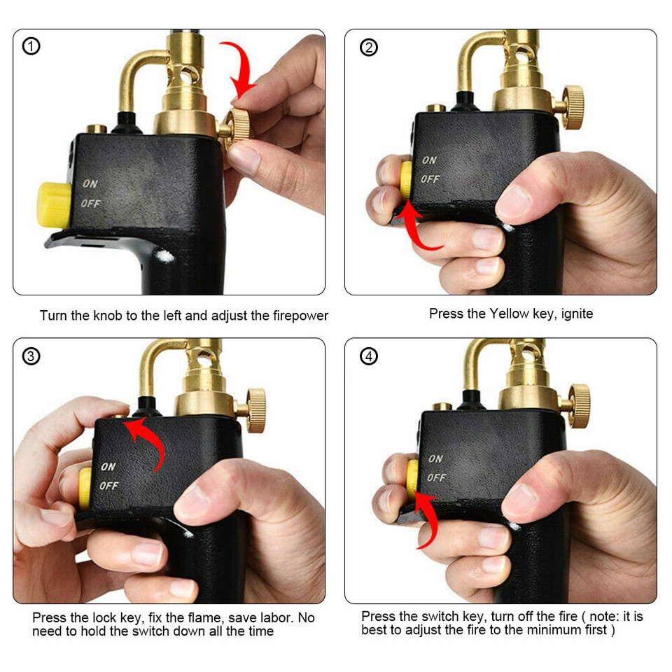 Mapp Propane Torch Head Trigger Start Welding Brazing Torch Kit Welding ...