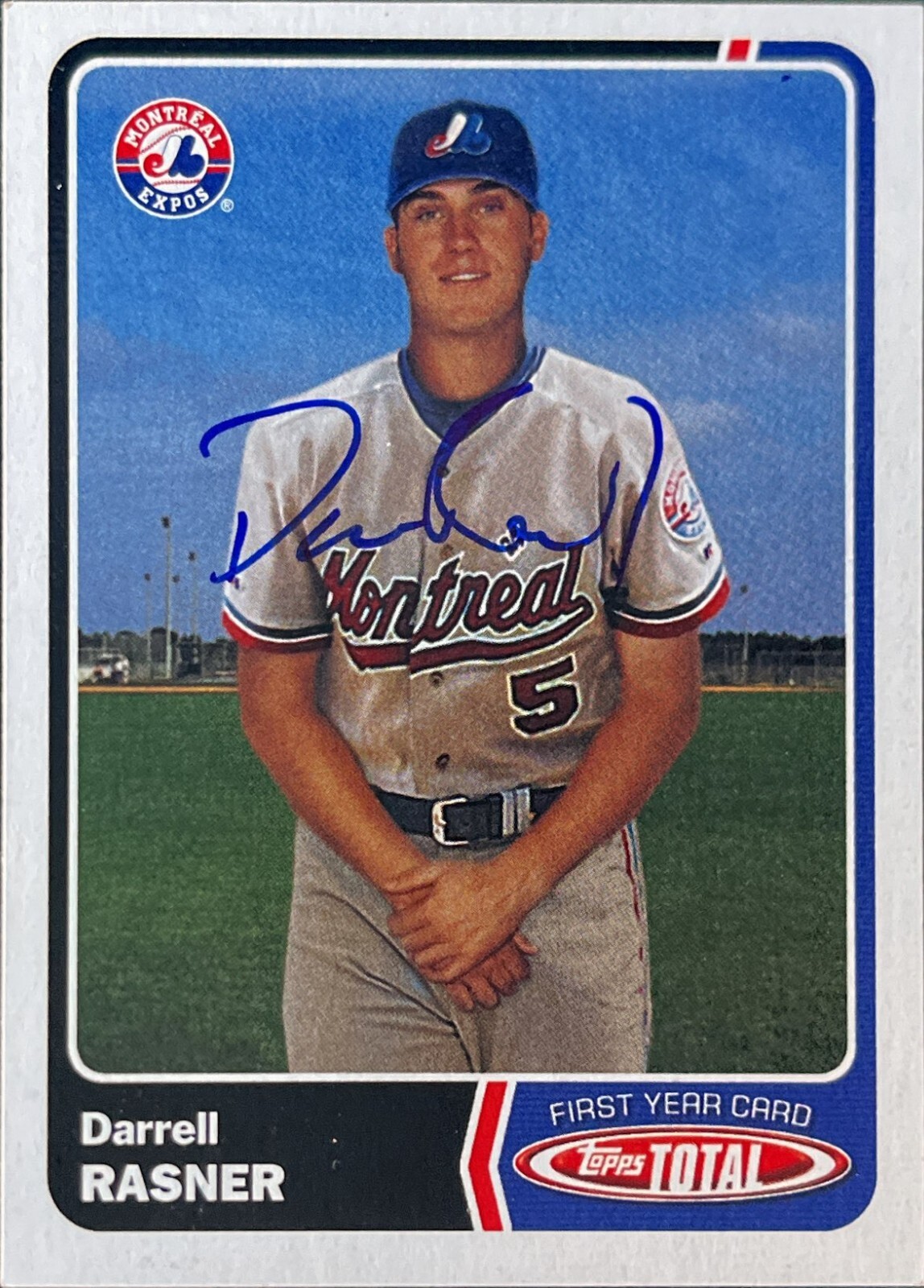 2003 Topps Total #920 Darrell Rasner Rookie Montreal Expos AUTO SIGNED ...