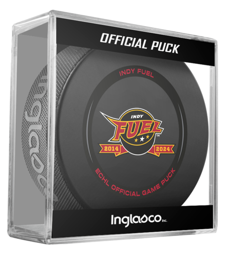 ECHL Indy Fuel 10th Anniversary 2023-2024 Official Game Hockey Puck In ...