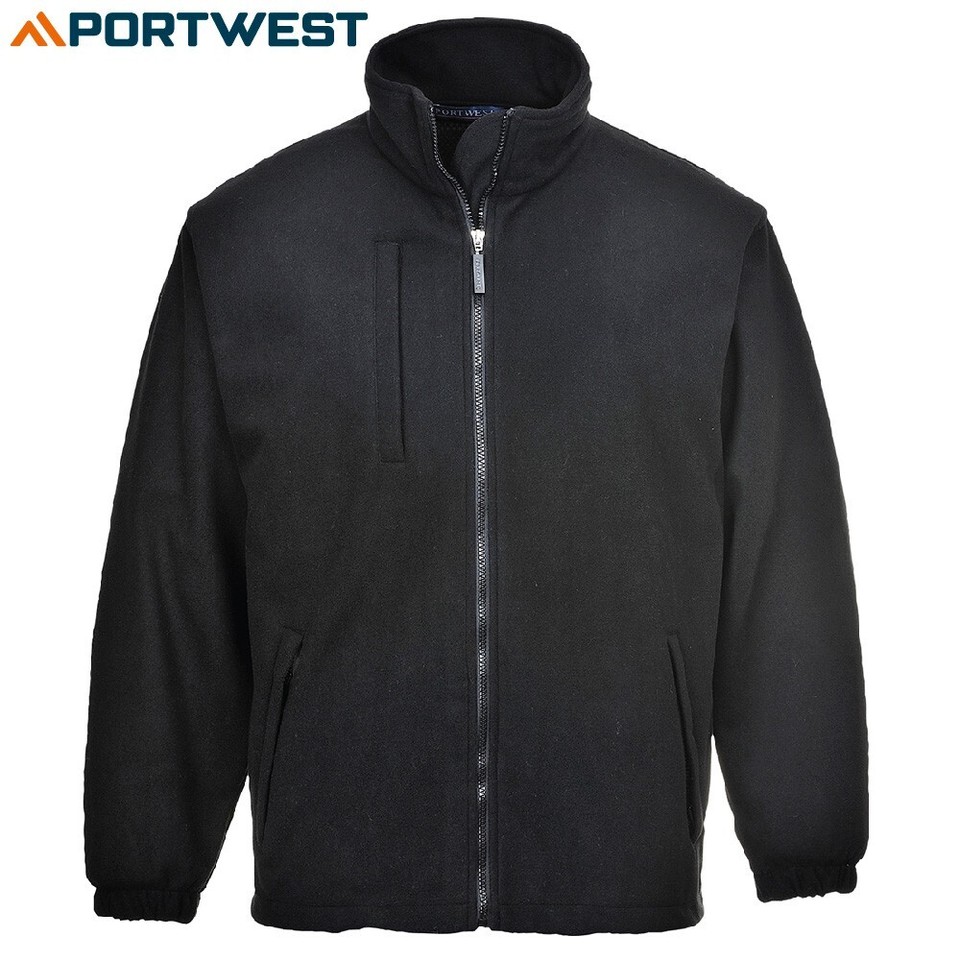 Portwest Work Jacket Light Shower Proof Work Fleece - Lined and Wind ...