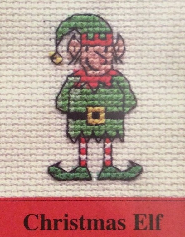 Elf Cross Stitch Patterns Completed Baking Elf Cross Stitch Piece On