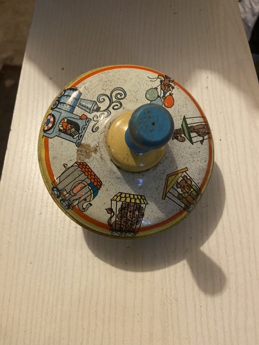 Vintage 1950s Ohio Art Tin Toy Spinner - Blue Handle Circus Metal ...