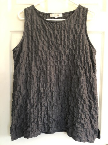 Yea Women's Gray Puckered Elastic Sleeveless Top, S-M | eBay