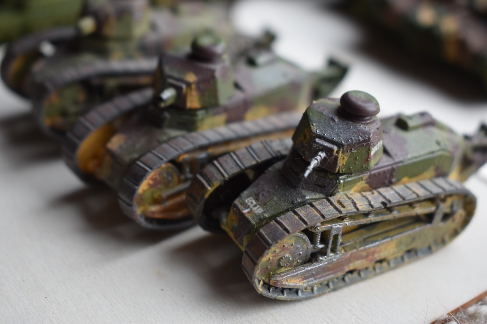 20mm 1/76 WW2 French FT17/18 3 tank platoon painted Matchbox | eBay